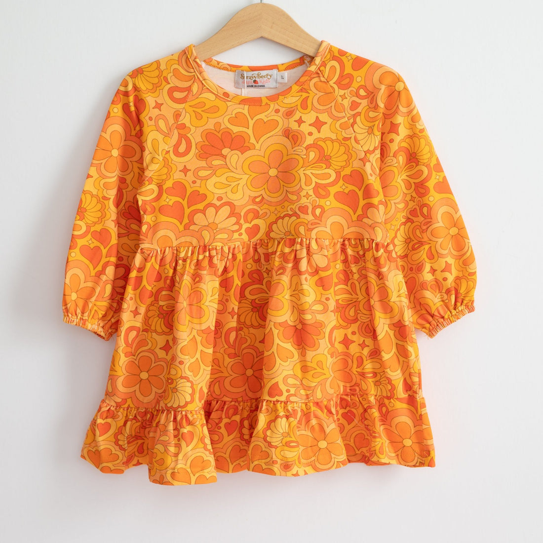 Retro Boho Long Sleeve Girls Fall Dress – Strawberry Jam Kids