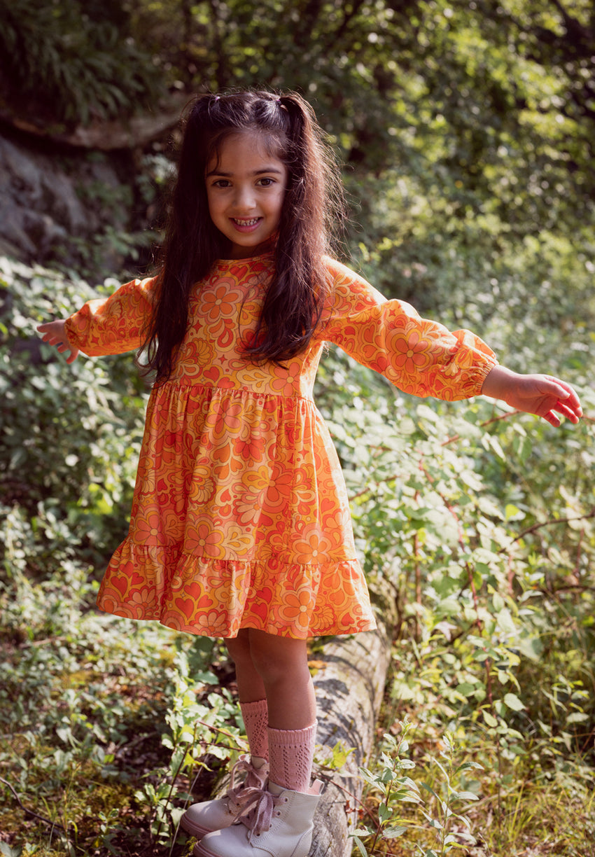 Retro Boho Long Sleeve Girls Fall Dress – Strawberry Jam Kids