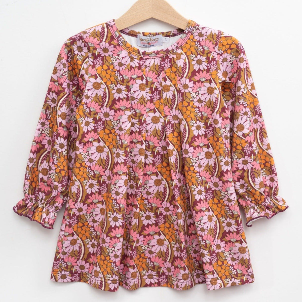 Fall Floral Long Sleeve Baby Toddler Girl Dress – Strawberry Jam Kids