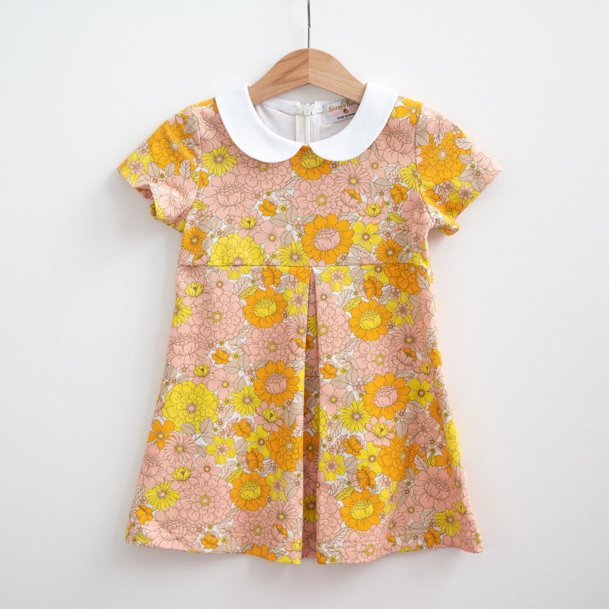 Vintage Marigold Floral Peter Pan Collar Dress Baby Toddler Girl ...