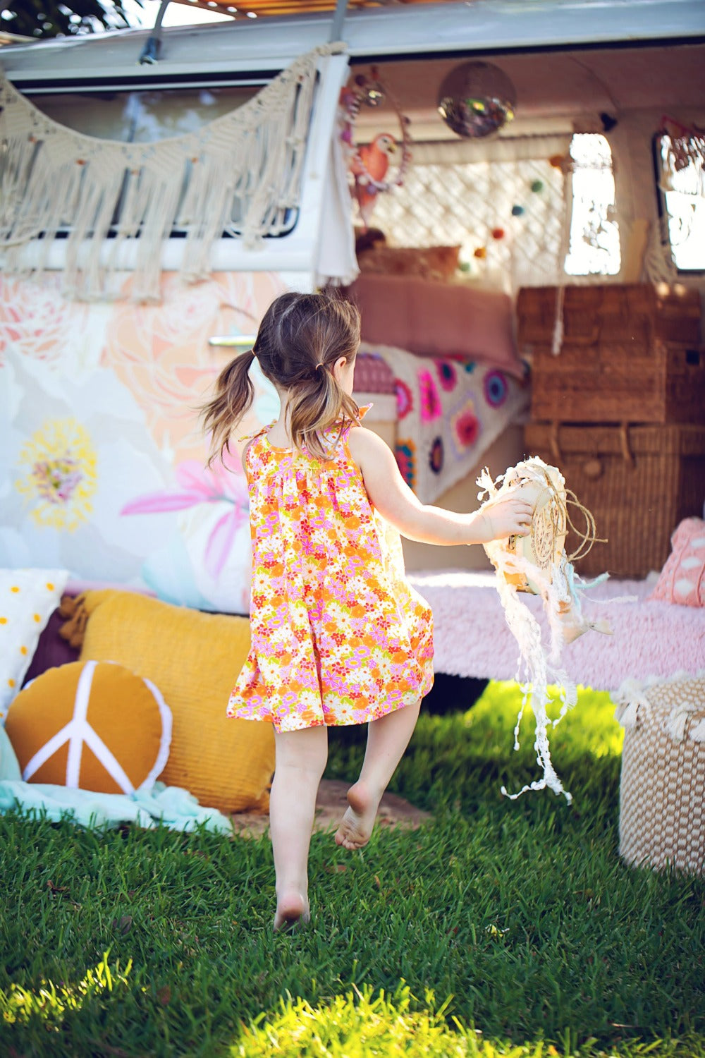 Summer Colorful Vintage Floral Toddler Girls Dress – Strawberry Jam Kids