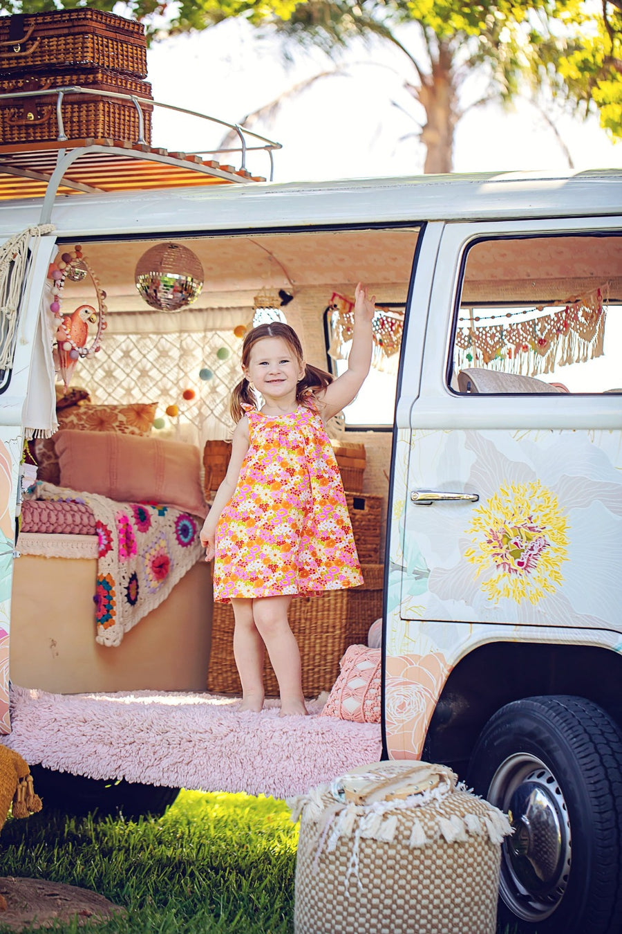 Summer Colorful Vintage Floral Toddler Girls Dress – Strawberry Jam Kids